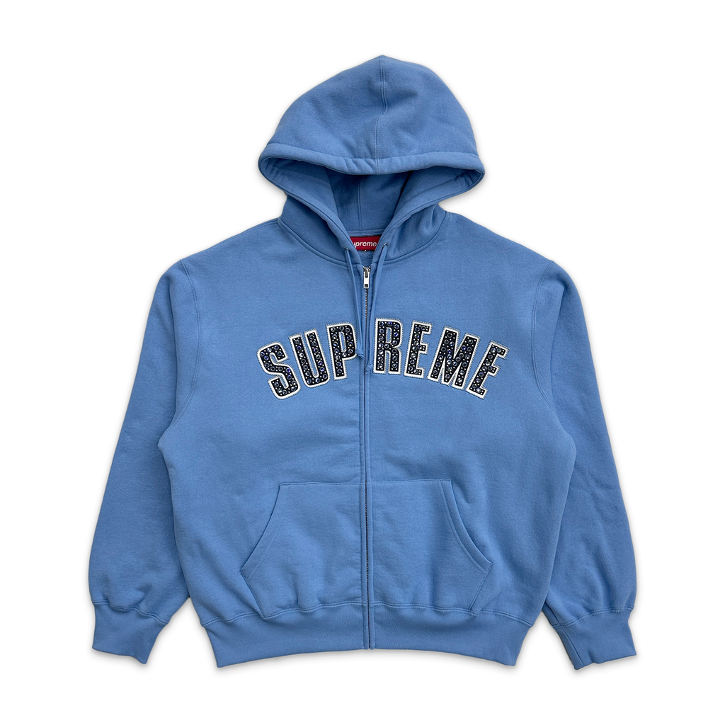 B.B Simons Zip Up Hooded Sweatshirt "Light Blue"