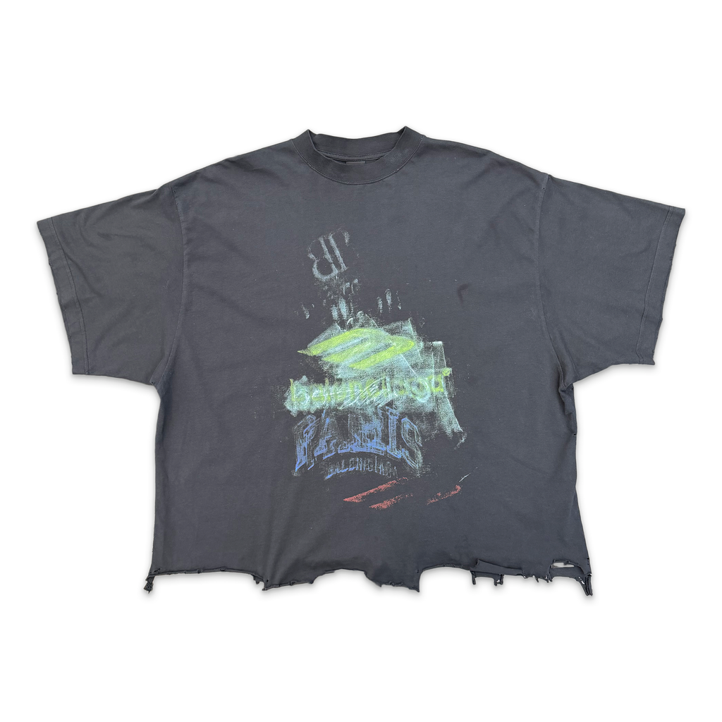 DIY Imprint Cropped Tee "Faded Black"