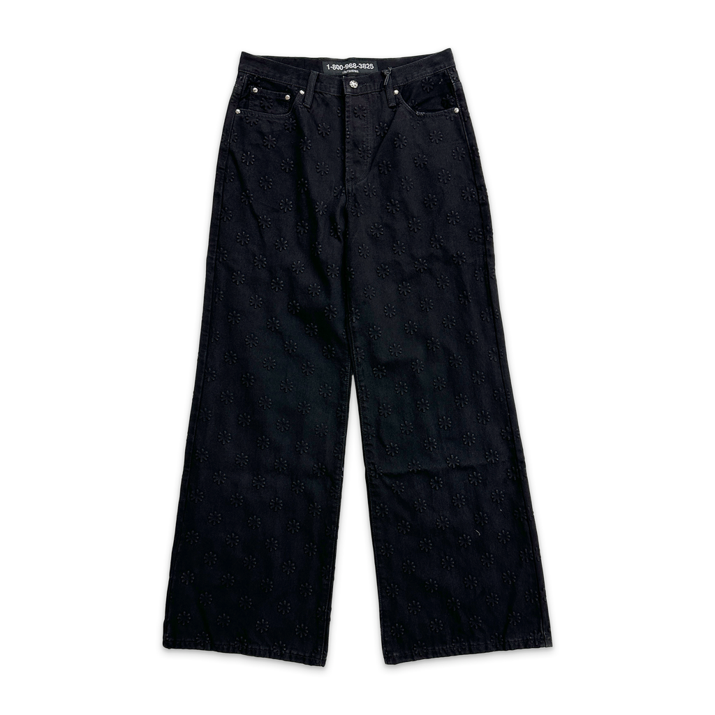 Emboss Baggy Denim "Jet Black"