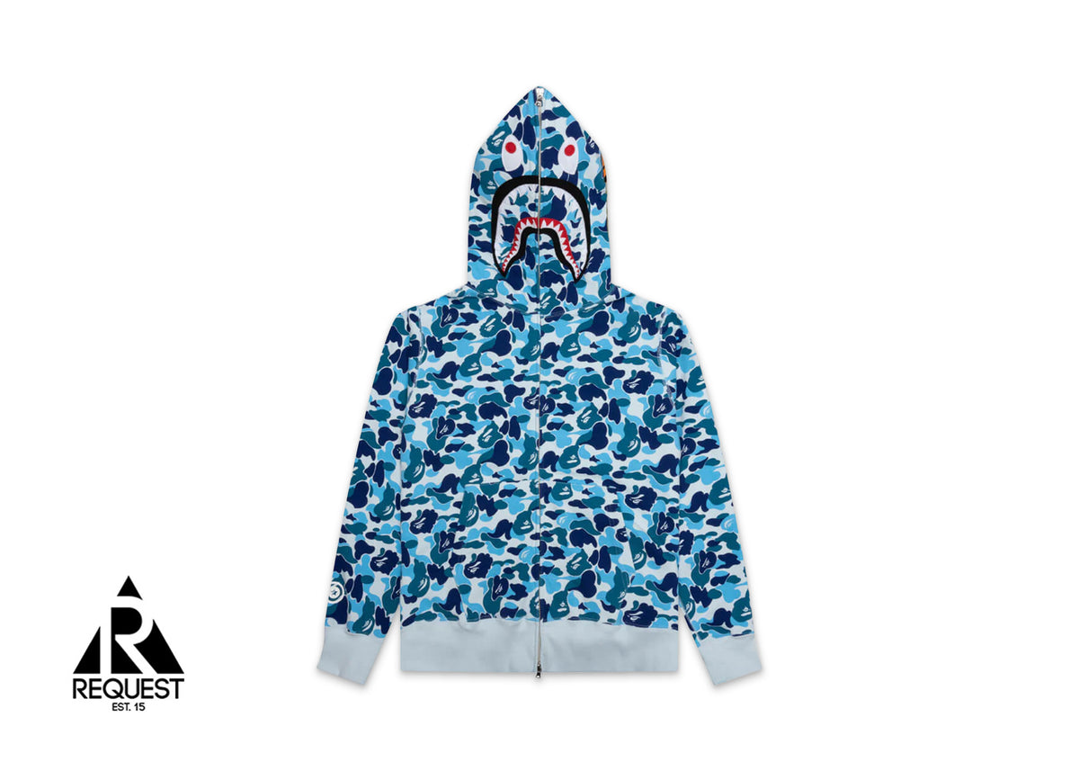 BAPE ABC Camo Shark Full Zip Hoodie "Blue"