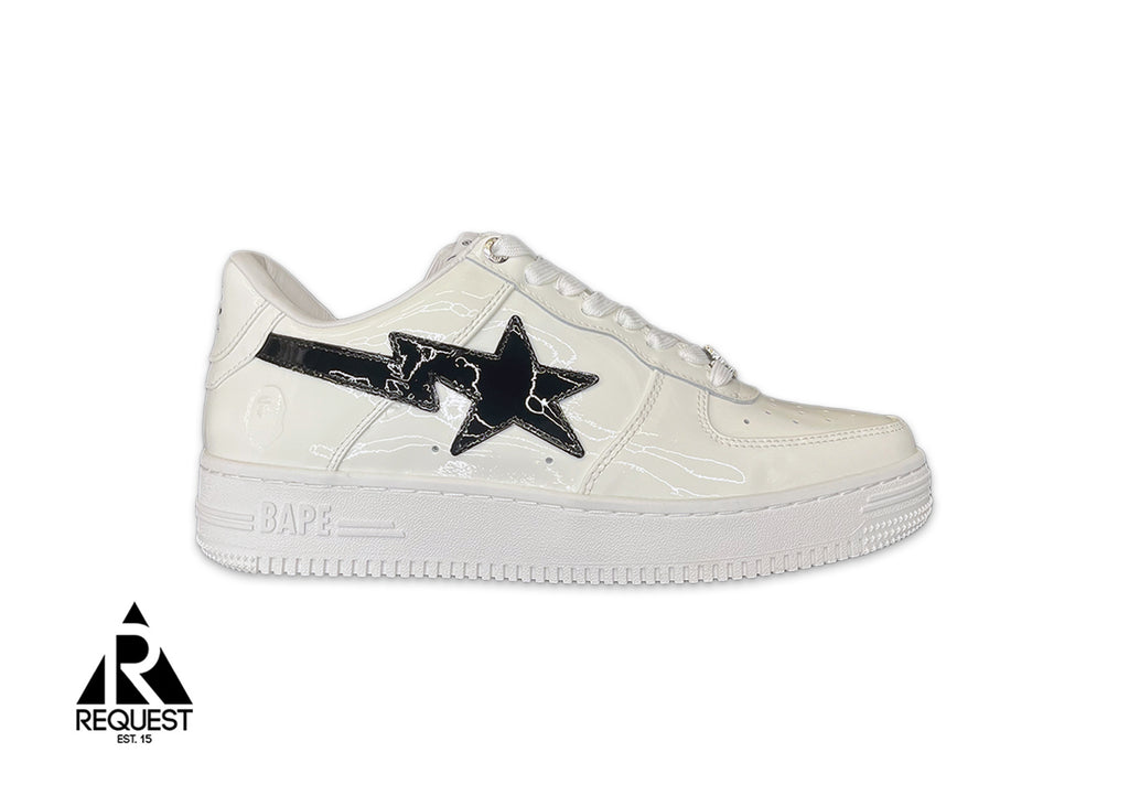 Bapesta Low “Patent Leather White Black"