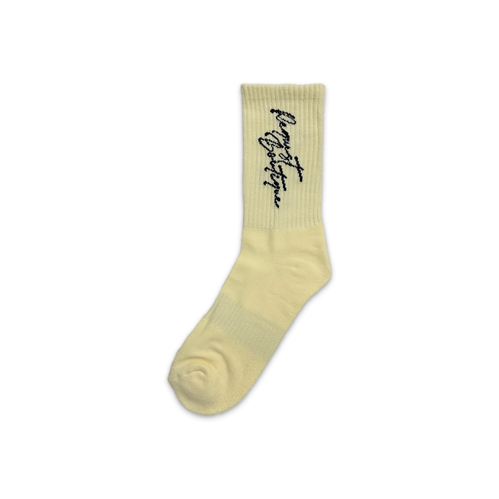 Request Vertical Script Socks "Butter"