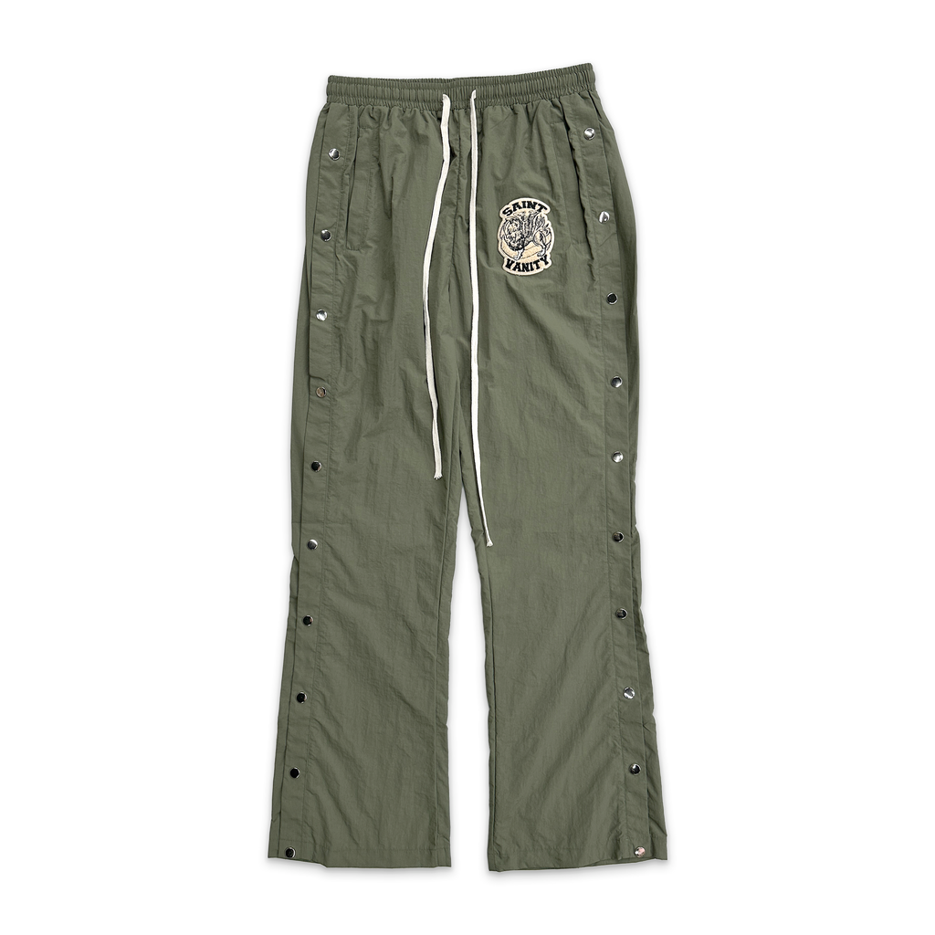 Nylon Track Pants "Army Green"