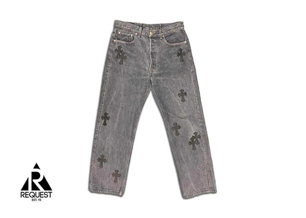 Grey Denim "Black Crosses"